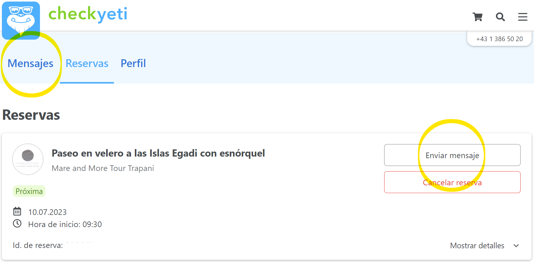 ¿Cómo me puedo poner en contacto con el proveedor de la actividad? – CheckYeti - Página de Ayuda